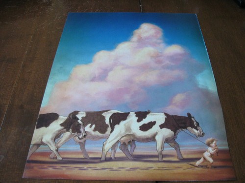 Vintage Art Print - Baby Hermes w Apollo's COWS Dairy Cow FARM FARMER ...