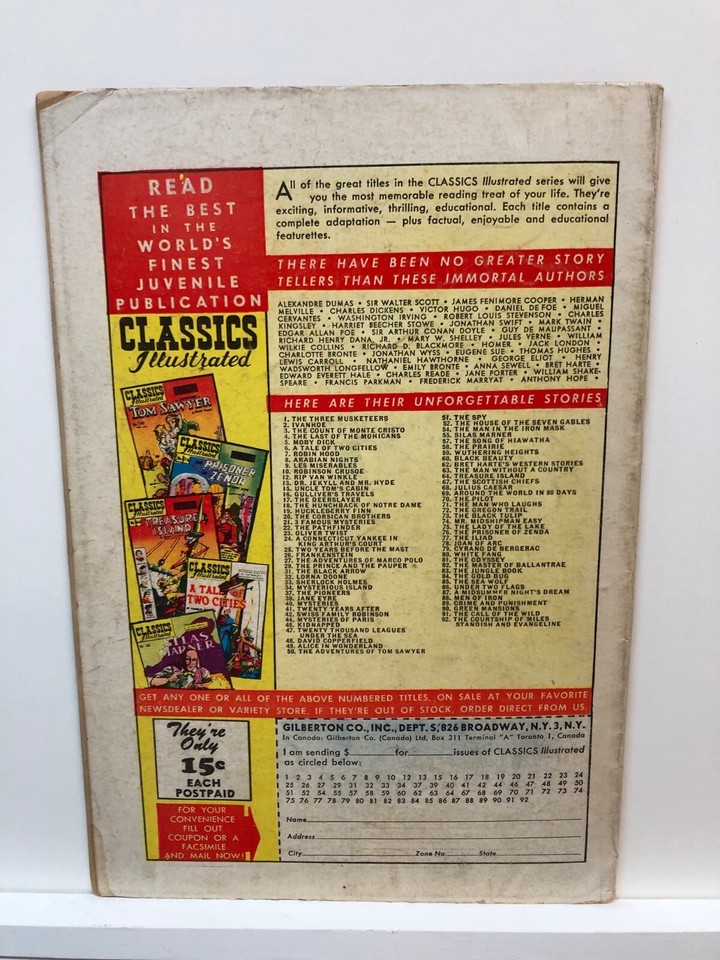 Classics Illustrated # 91 Original VERY GOOD Jan. 1952 Call of the Wild ...