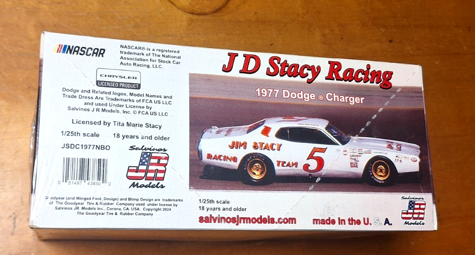 Salvinos JR Models "JD Stacy Racing" Neil Bonnett 1977 Dodge Charger 1/ ...