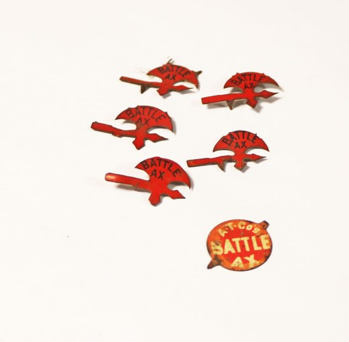 6 Antique Battle Ax Plug Tobacco Tags Tin Advertising | eBay