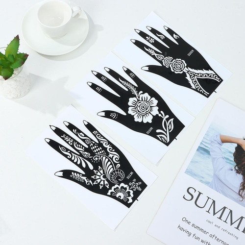 India Henna Sticker Body Art Kit Tattoo Stencils Temporary Hand Decal ...