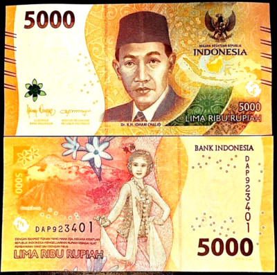 INDONESIA 5000 Rupiah x 1 Pcs 2022-2026 UNC World Currency Indonesian ...