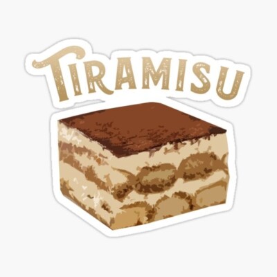 Italian Dessert Tiramisu Cocoa Slice Coffee Cake Vinyl Sticker for ...