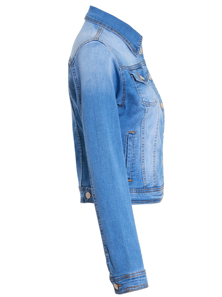 NEW Womens Denim Jacket Jean Stretch Jackets Ladies Blue Size 8 10 12 ...