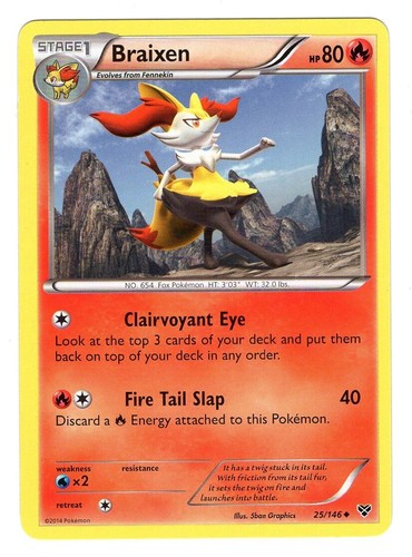 Pokemon TCG Braixen XY Base Set 25/146 Regular Uncommon Card Near Mint ...
