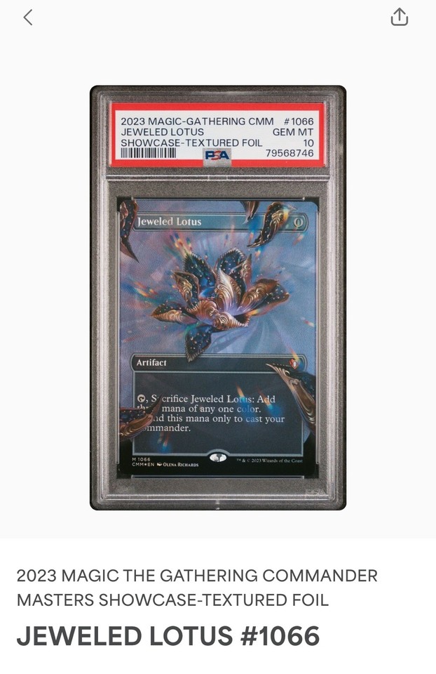 MAGIC THE GATHERING TEXTURED FOIL JEWELED LOTUS 🪷 PSA 10 💎 COMMANDER ...