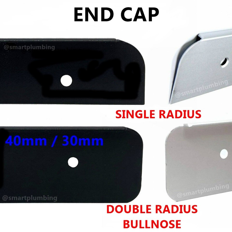 KITCHEN WORKTOP TRIMS STRIP END CAP CORNER STRAIGHT JOINT SILVER BLACK ...