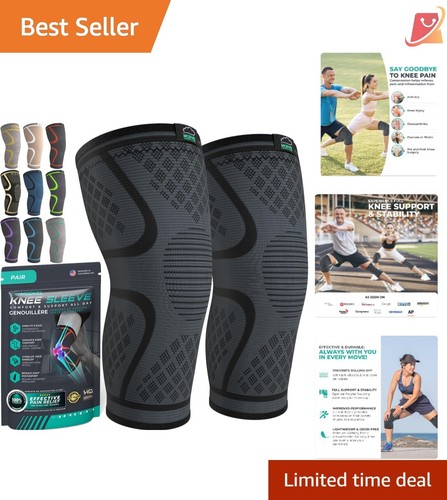 Compression Knee Brace 2 Pack Small Moisture-Wicking Support Relief ...