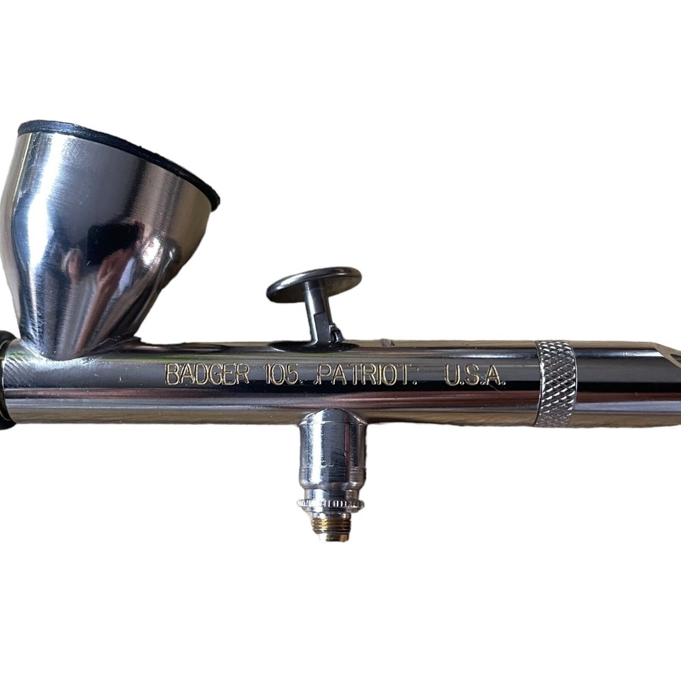 Badger Air-Brush Co. Model 105 Patriot Fine Gravity Airbrush, Stainless ...