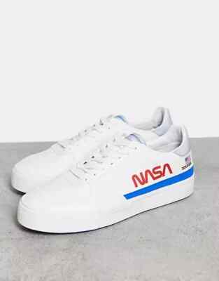 Pull&Bear Nasa sneakers in white - Sz 9 | eBay