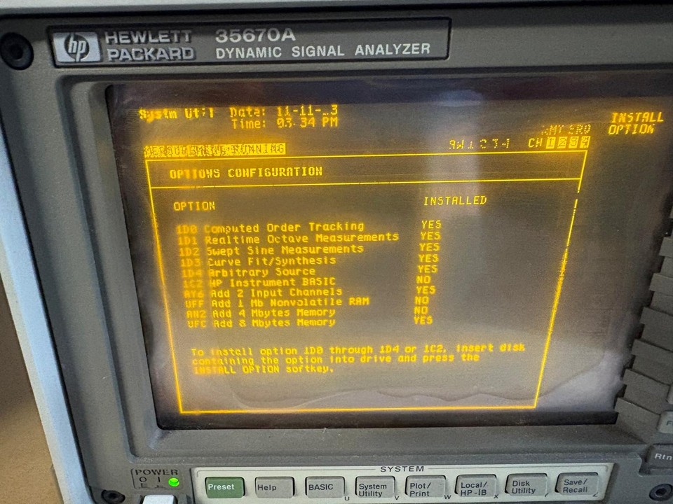 HP 35670A DSA 4-CH Loaded: 1D0/1D1/1D2/1D3/1D4, AN2, UFC Memory) | eBay