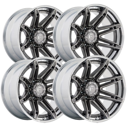 (Set of 4) Fuel Fusion Forged Brawl 20x10 8x180 Platinum/Chrome Wheels ...