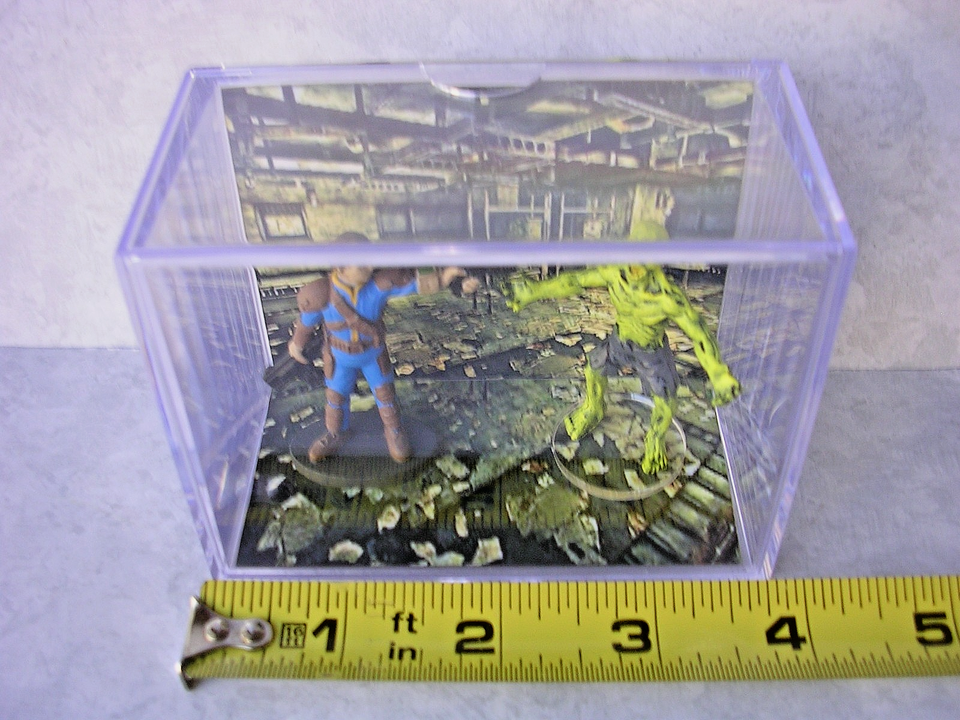 Fallout Vault Dweller and Glowing Ghoul Miniature Cube Diorama | eBay