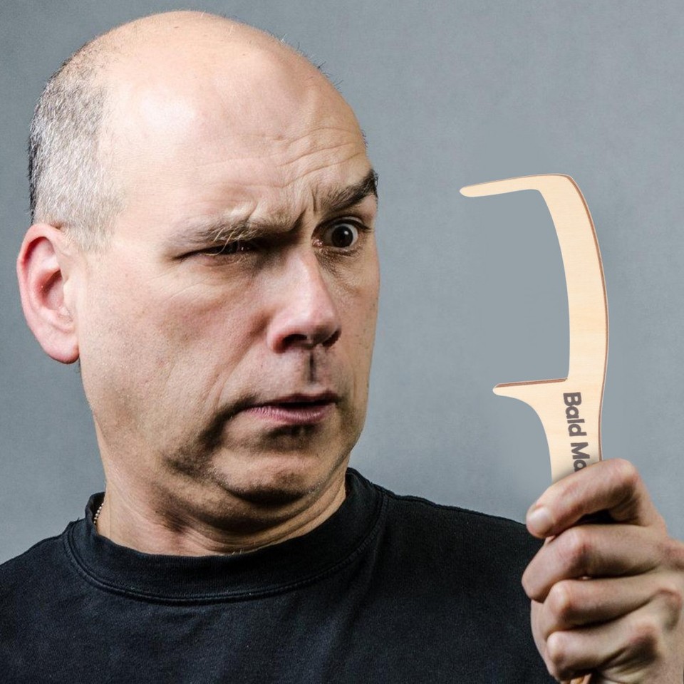 Wooden Comb For Bald Man Prank Toy Grooming Tool Funny Bald Man Comb ...
