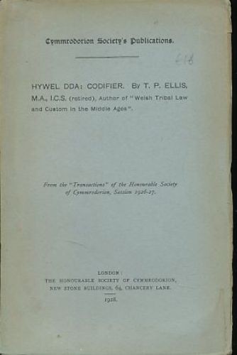 Hywel Dda: Codifier. Ellis, T. P.: | eBay.de