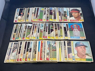 144 CARD 1961 TOPPS BASEBALL LOW-GRADE SET-BUILDER LOT SEE PICS FOR ...