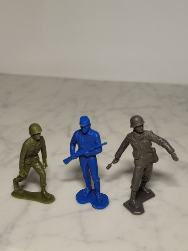 Vintage 1960's Marx Plastic Toy Soldiers Army Men 3pc 1963/1967 | eBay