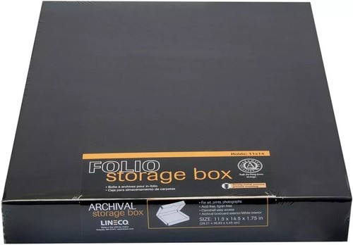 Folio Storage Box. Archival Clamshell With Metal Edge Boxboard, 11 X 14 ...