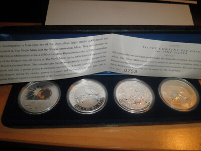 2000 The Australian Silver Millennium 1oz Coin Collection – 4 Coin Set ...