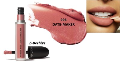 MAC Powder Kiss Liquid Lip Color 996 DATE MAKER Shade Full Size 0.17 oz ...