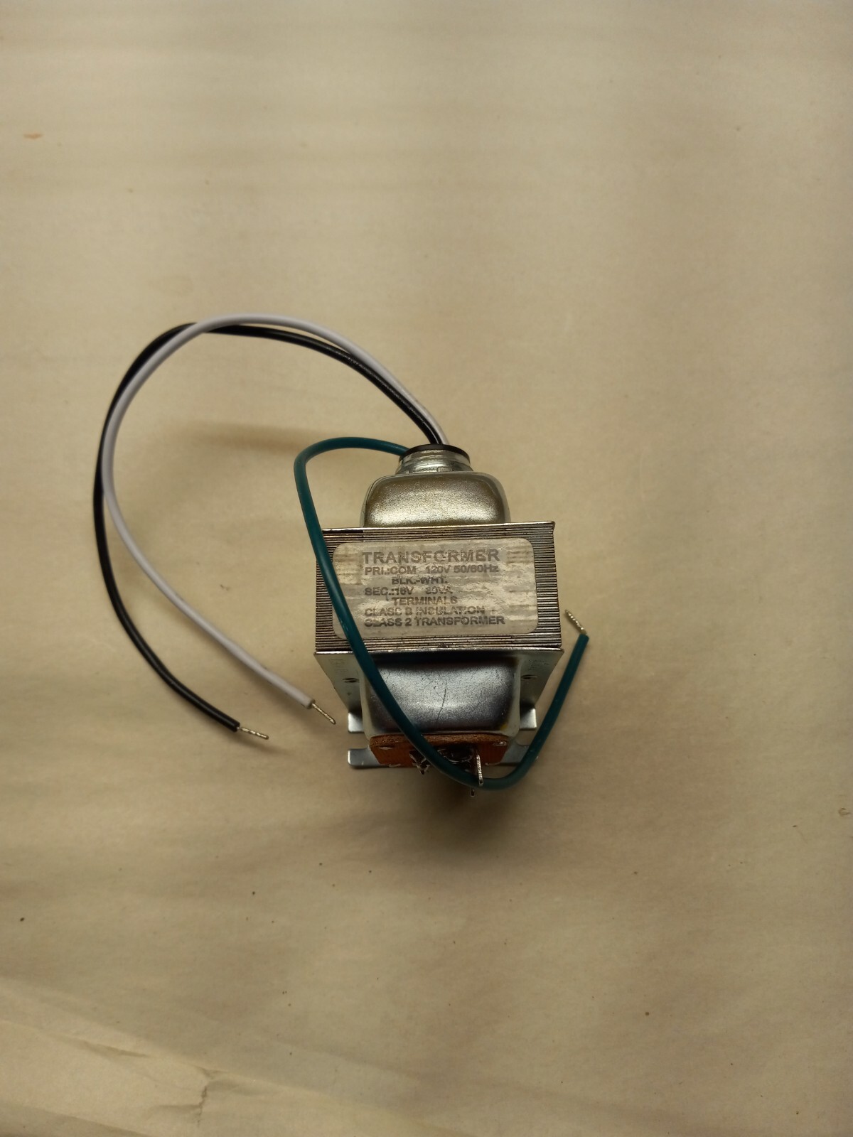 PRI: COM Class 2 120V 50/60 HZ SEC: 16V 30 VA Terminals Class B ...