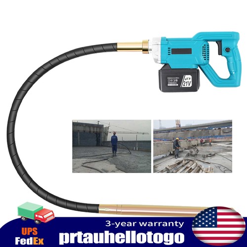 Hand held Electric Concrete Vibrator Cordless Vibrating Tool Rod w/ Two ...
