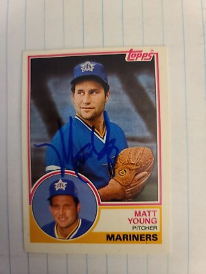 1983 TOPPS TRADED #129T MATT YOUNG SEATTLE MARINERS ROOKIE BLUE SHARPIE ...
