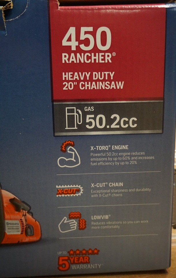 (RI4) Husqvarna 450 Rancher 20 in. 50.2cc 2-Cycle Gas Chainsaw | eBay