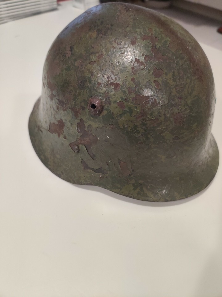WWII GERMAN TYPE M36 BULGARIAN STEEL HELMET W/ STRAP/ LINER VINTAGE WW2 ...