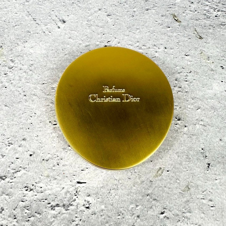Christian Dior Compact Mirror Sliding Gold Round Heart Makeup Japan ...