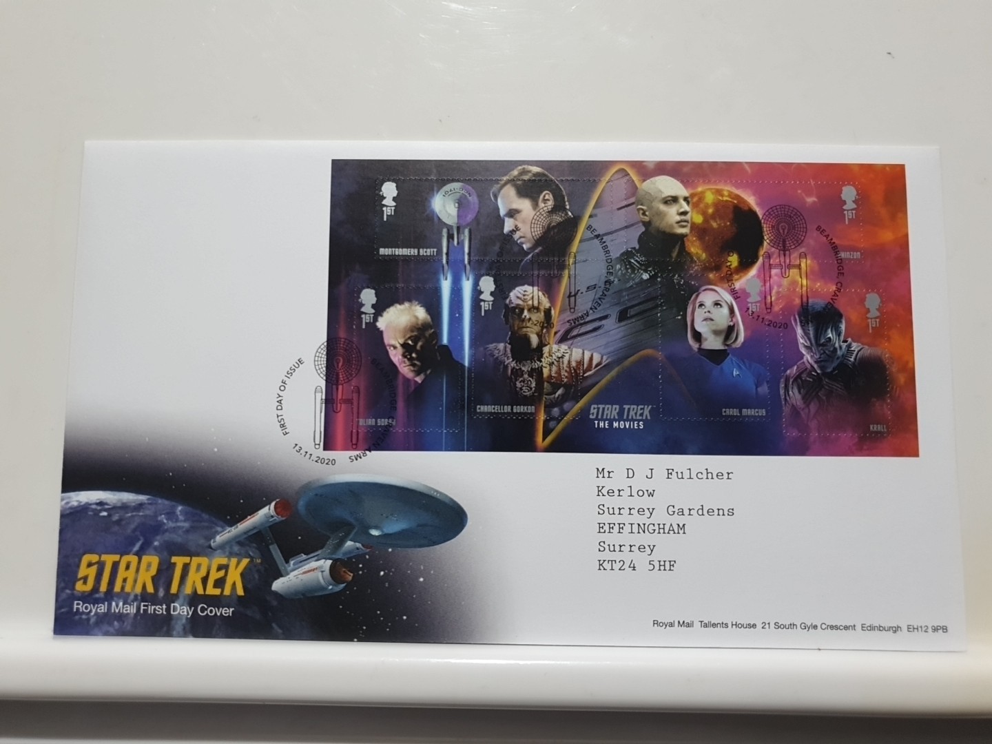 GB FDC, FIRST DAY COVER, 2020, 13.11.20, Star Trek, Enterprise Cancel ...