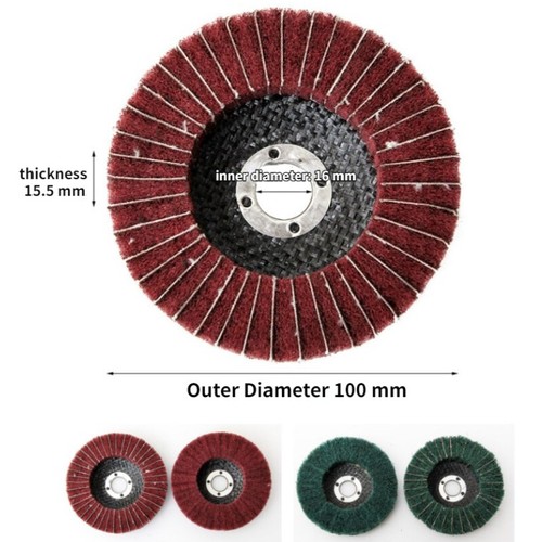 3.9" Nylon Fiber Flap Polishing Wheel Scouring Pad Abrasive Grinding ...