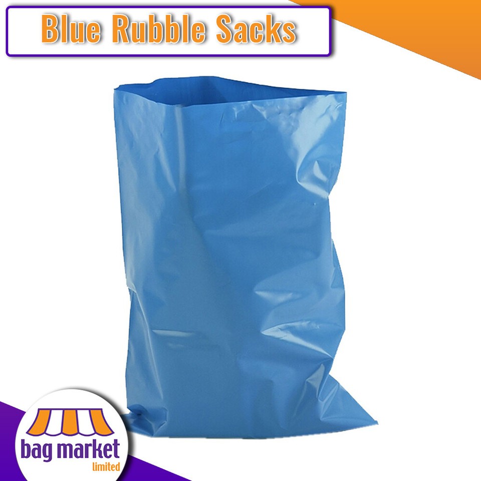 Blue Rubble Sacks Heavy Duty 400gu Builders Rubbish Waste Strong Bulk ...