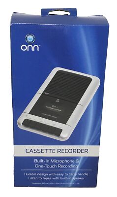 Onn Cassette Recorder Player External Microphone One Touch Recording AC ...