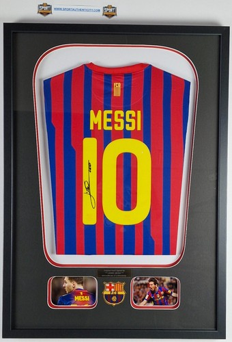 Lionel Messi FCB Barcelona framed 3D shirt hand-signed with ...
