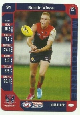 2015 TEAMCOACH MELBOURNE BERNIE VINCE # 91 COMMON CARD AFL | eBay Australia