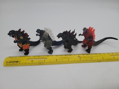 Godzilla Mini Figures Miniature King Monsters Space Burning Lot of 4 | eBay
