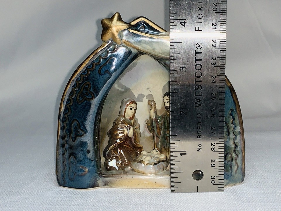 VTG Ceramic Stoneware Nativity Scene Baby Jesus Mary & Joseph ...