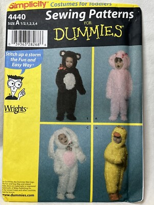 Simplicity 4440 SEWING PATTERNS FOR DUMMIES - Toddler Costumes - UNCUT ...