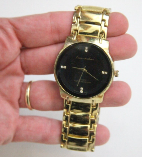 Luis Cardini Men's Gold Tone Water Resistant Quartz Watch Needs Battery ...