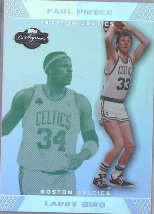 2007-08 Topps Co-Signers - Larry Bird, Paul Pierce #33 Silver Green ...