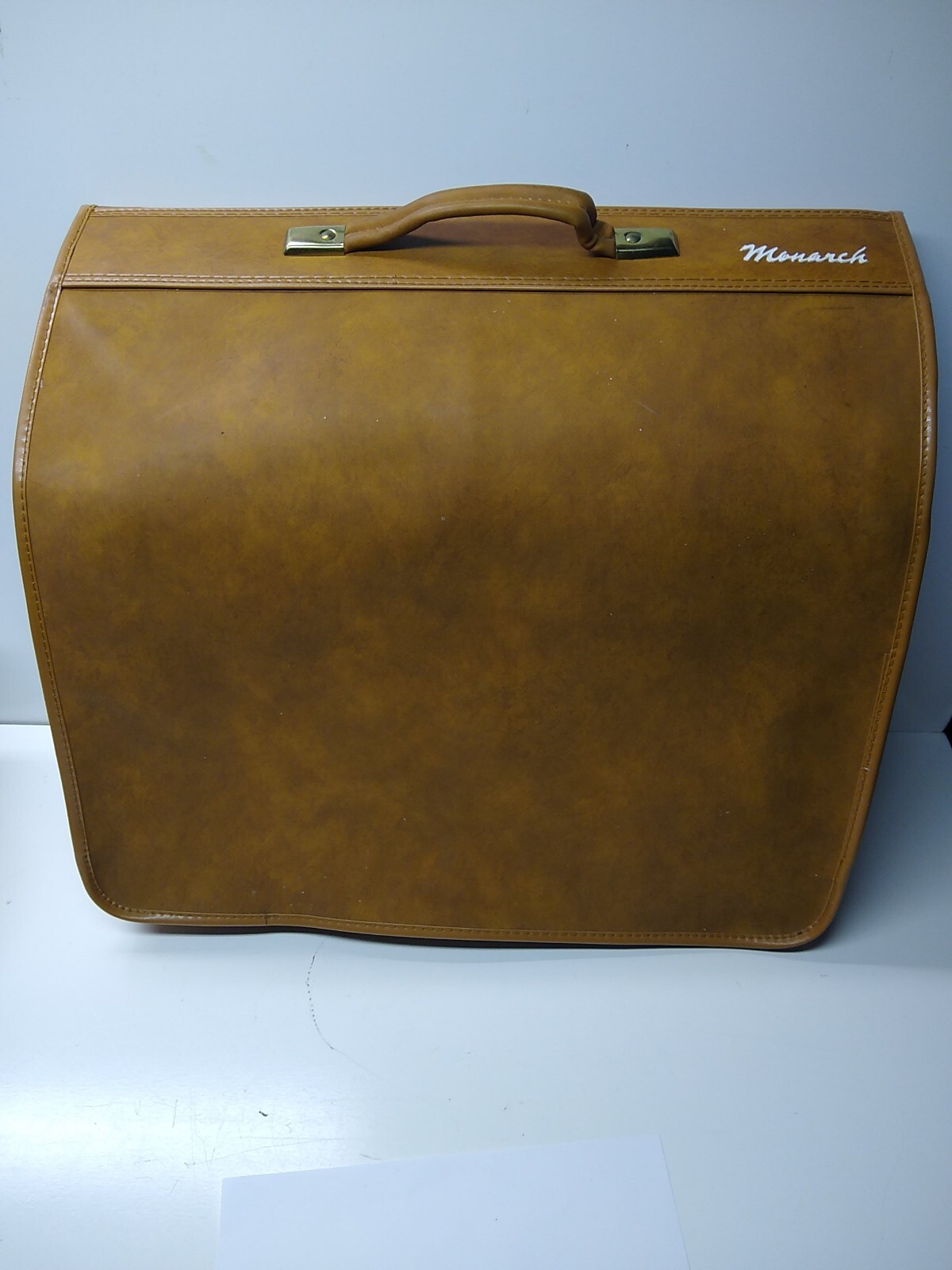 Vintage RARE MONARCH Luggage Leather Garment Bag Suit… - Gem