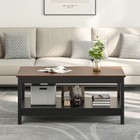 Farmhouse 2-Tier Coffee Table with Storage Center Cocktail Table for ...