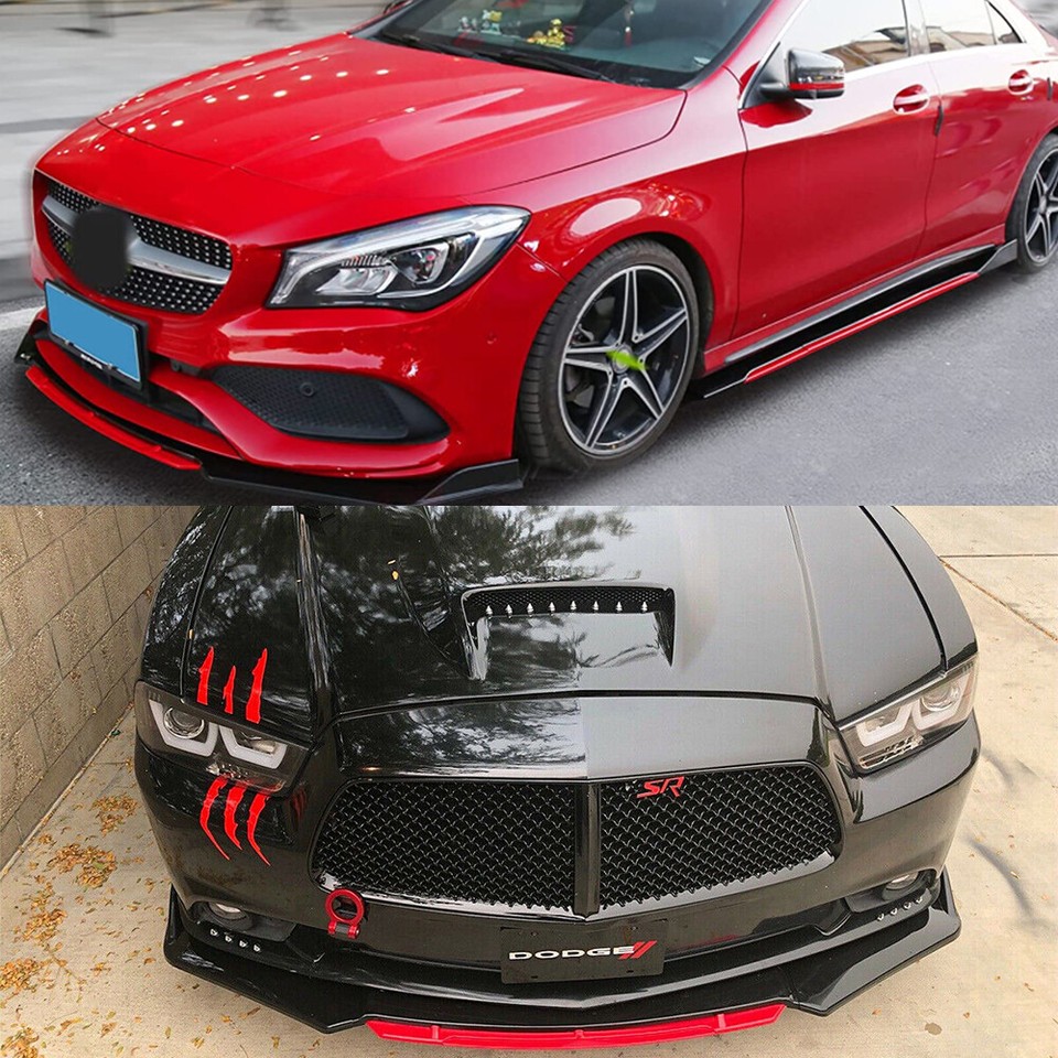 For Chevrolet Spark Front Bumper Lip Spoiler Splitter Body Kit + Strut ...