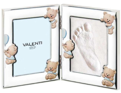 Cornice A Libro Porta Foto Argento Valenti Con Impronta Mano Piede ...