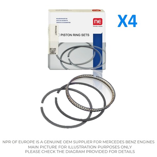 PISTON RING FOR MERCEDES METRIS 2.0 CLA250 CLASS M270 M274 TILL 2014 4 ...