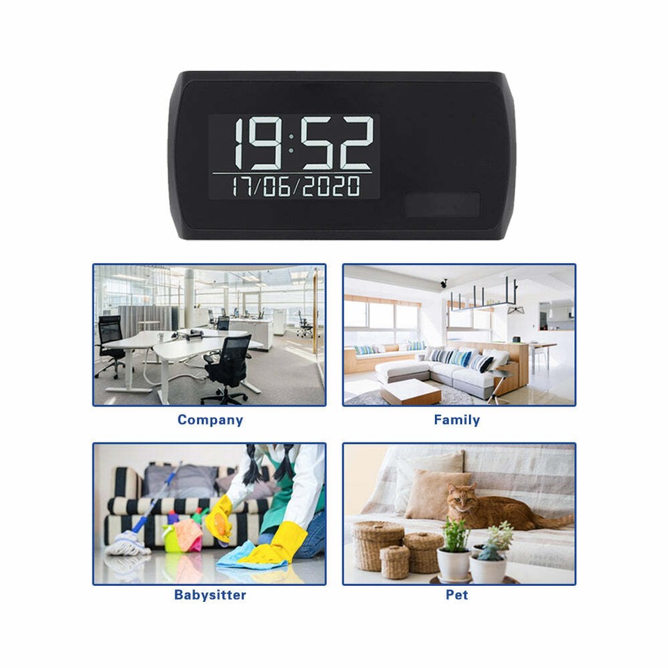Digital Clock Security Camera 1 Year Battery & Wireless WiFi 1080p HD ...