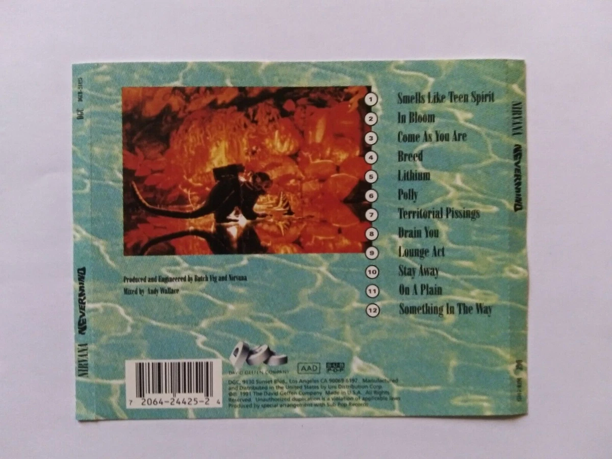 Nirvana Nevermind Back Album Cover