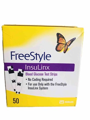 FreeStyle InsuLinx Blood Glucose Test Strips 50 pcs 699073712318| eBay