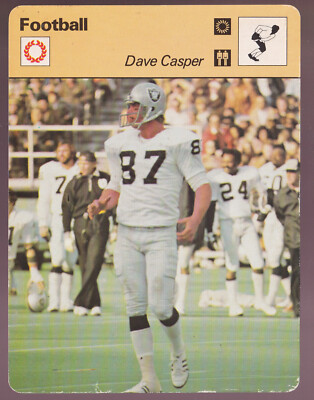 DAVE CASPER Oakland Raiders Football Player Photo 1979 SPORTSCASTER CARD 55-01A | eBay